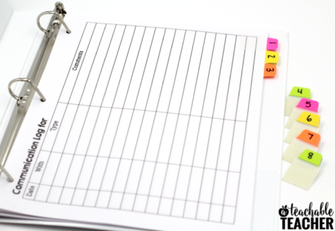 Setting Up Your Parent Teacher Communication Log - A Teachable Teacher