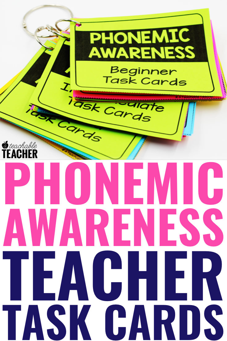 Phonemic Awareness Teacher Task Cards Keep Me On Track
