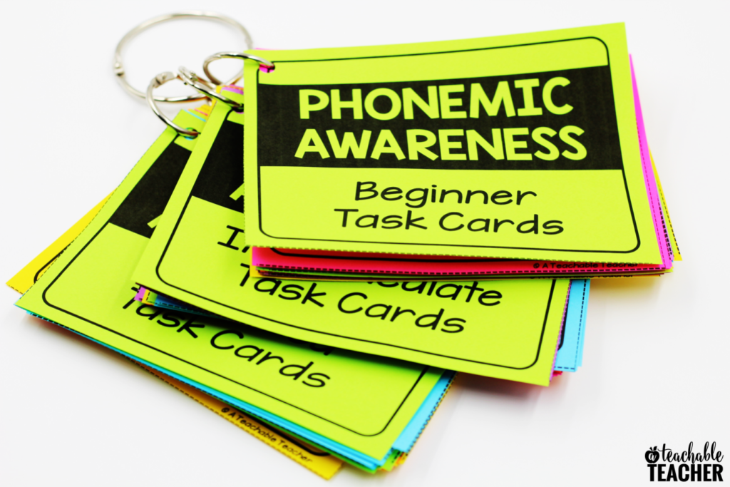 Phonemic Awareness Teacher Task Cards: Keep Me On Track