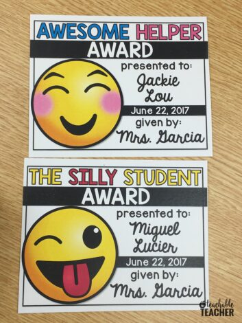 Editable End of the Year Awards - A Teachable Teacher