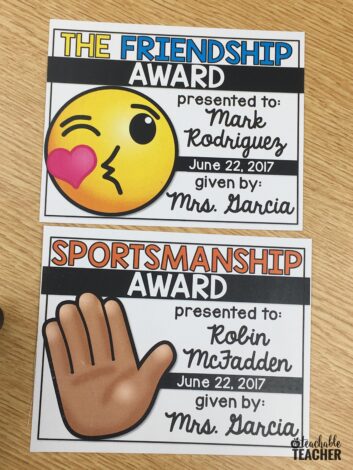 Editable End of the Year Awards - A Teachable Teacher