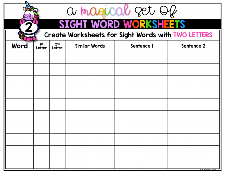 Editable Sight Word Worksheets are Editable & It Auto-fill