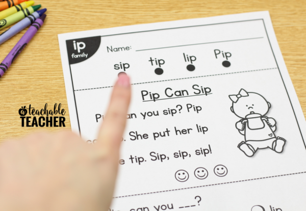 Kindergarten Reading Passages with CVC Word Families