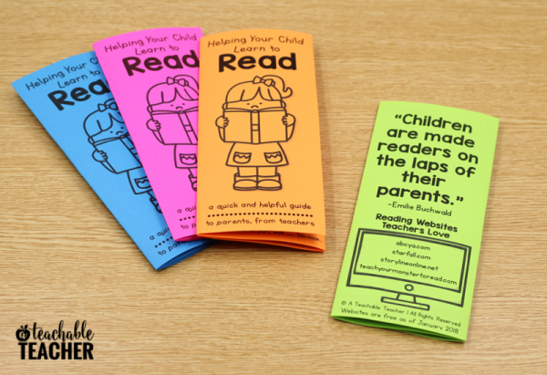 FREE Reading Tips Brochure - to Parents from Teachers