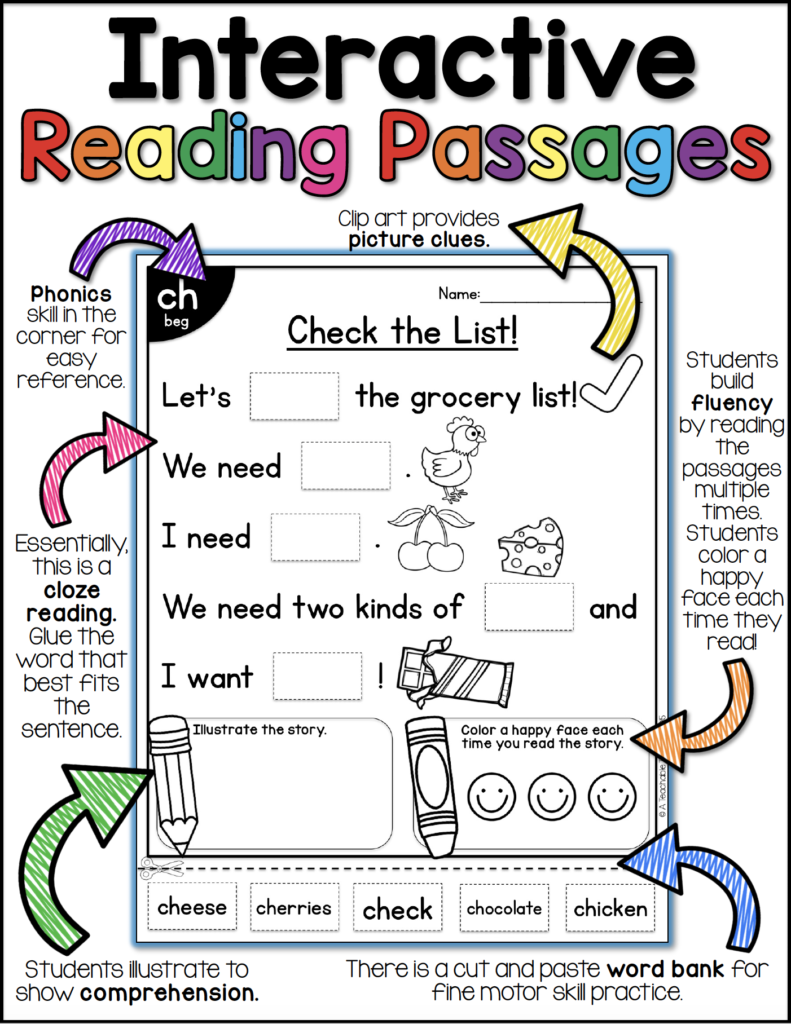 Interactive Reading Passages - Blends and Digraphs - A Teachable Teacher