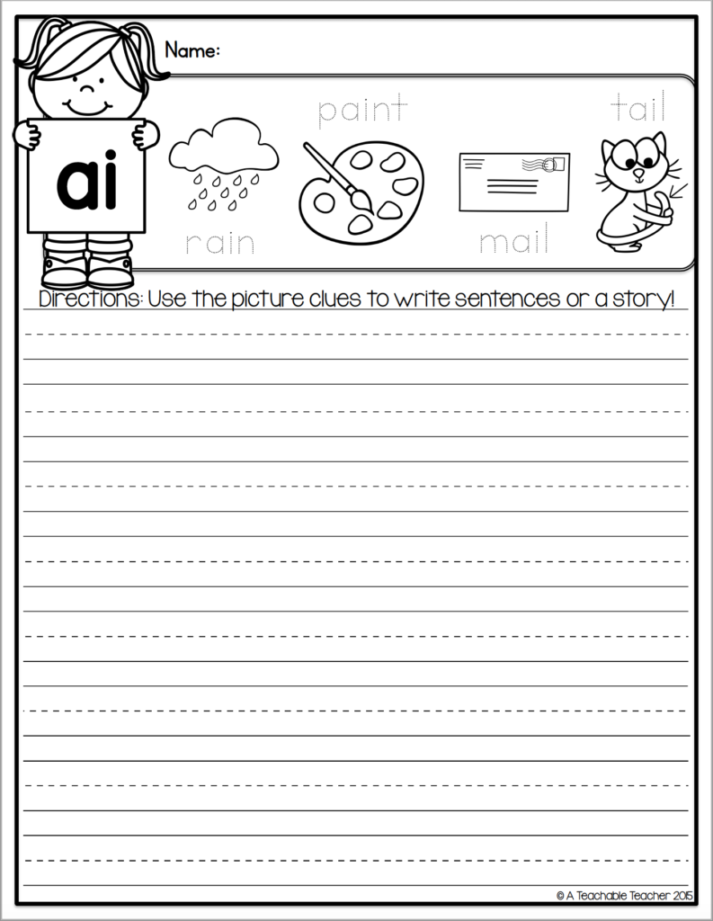 Phonics Based Writing - Long Vowels - A Teachable Teacher