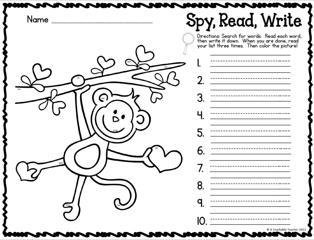 I Spy CVC Words - Valentine Edition - A Teachable Teacher