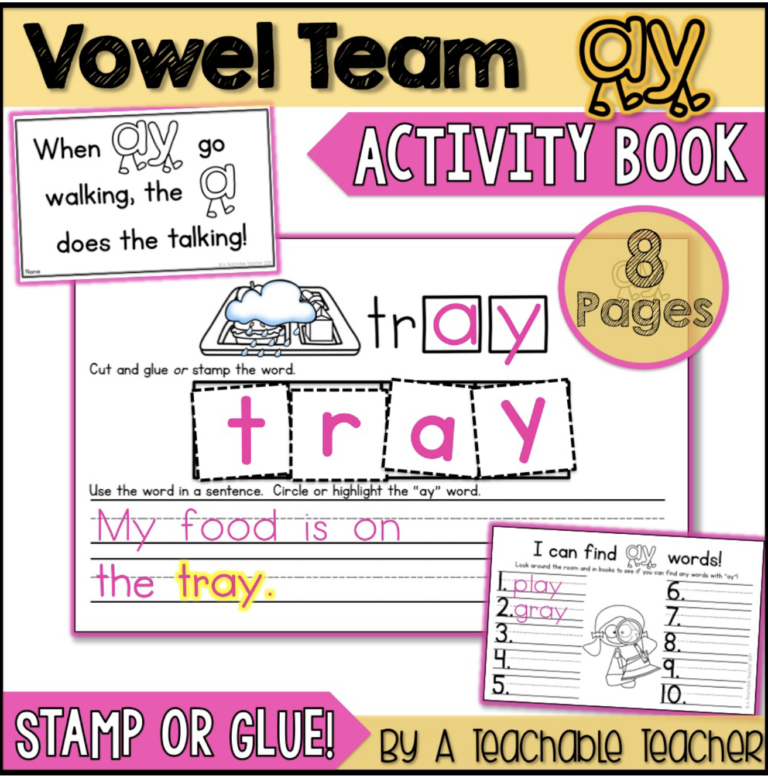 Vowel Team AY Activity Book - A Teachable Teacher
