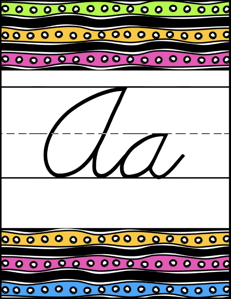 Classroom Decor Series - Bright Cursive Alphabet - A Teachable Teacher