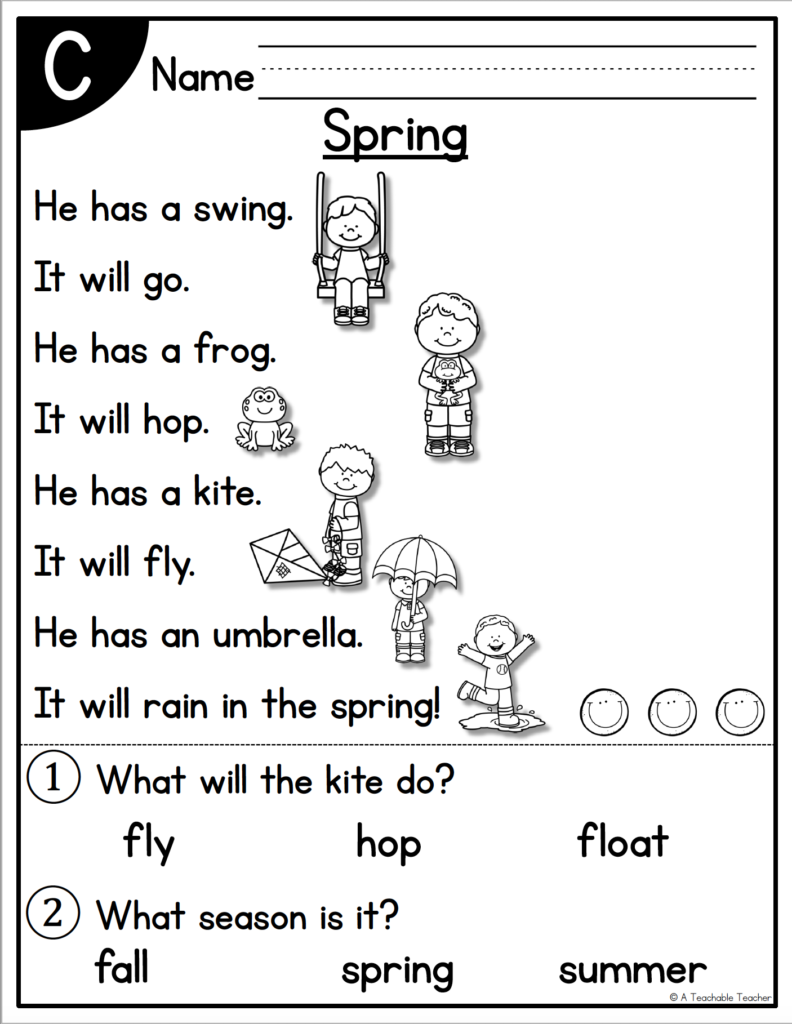 March Guided Reading Passages - Levels A-E - A Teachable Teacher