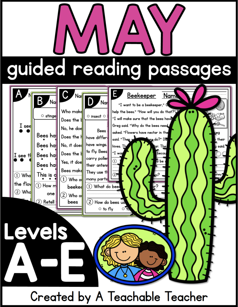 May Guided Reading Passages - Levels A-E - A Teachable Teacher