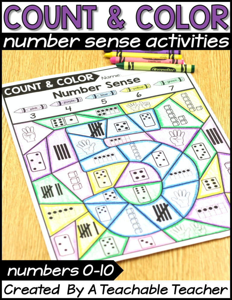 Count and Color - Number Sense Activities 0-10 - A Teachable Teacher