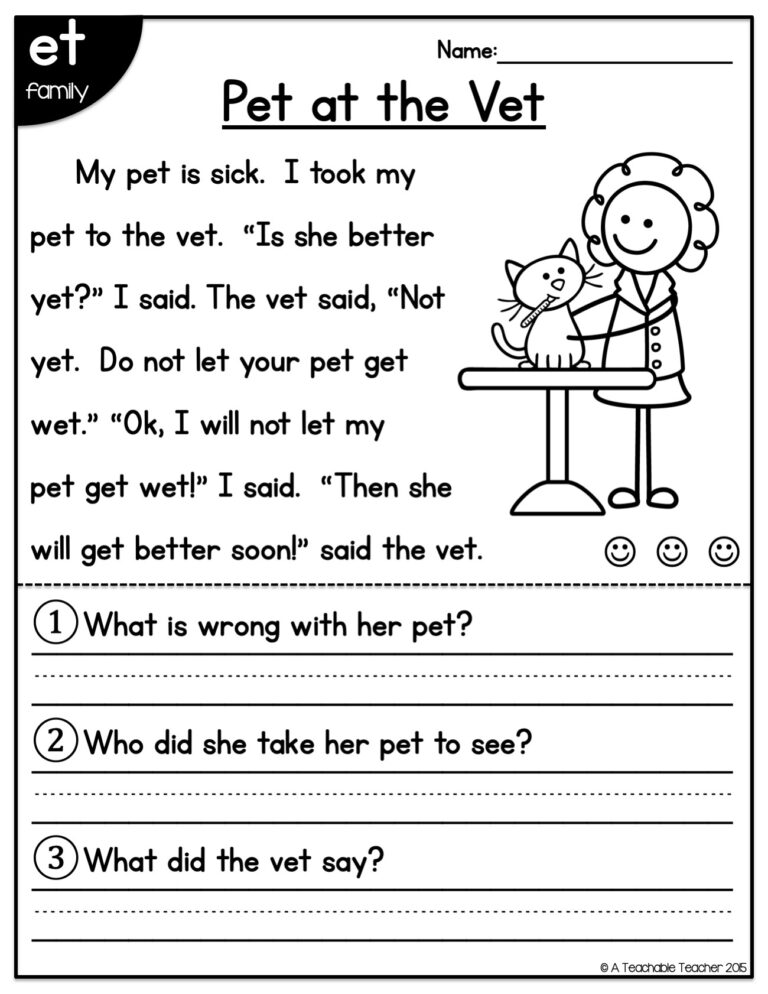 Short Vowel Word Families Edition Fiction Reading Passages