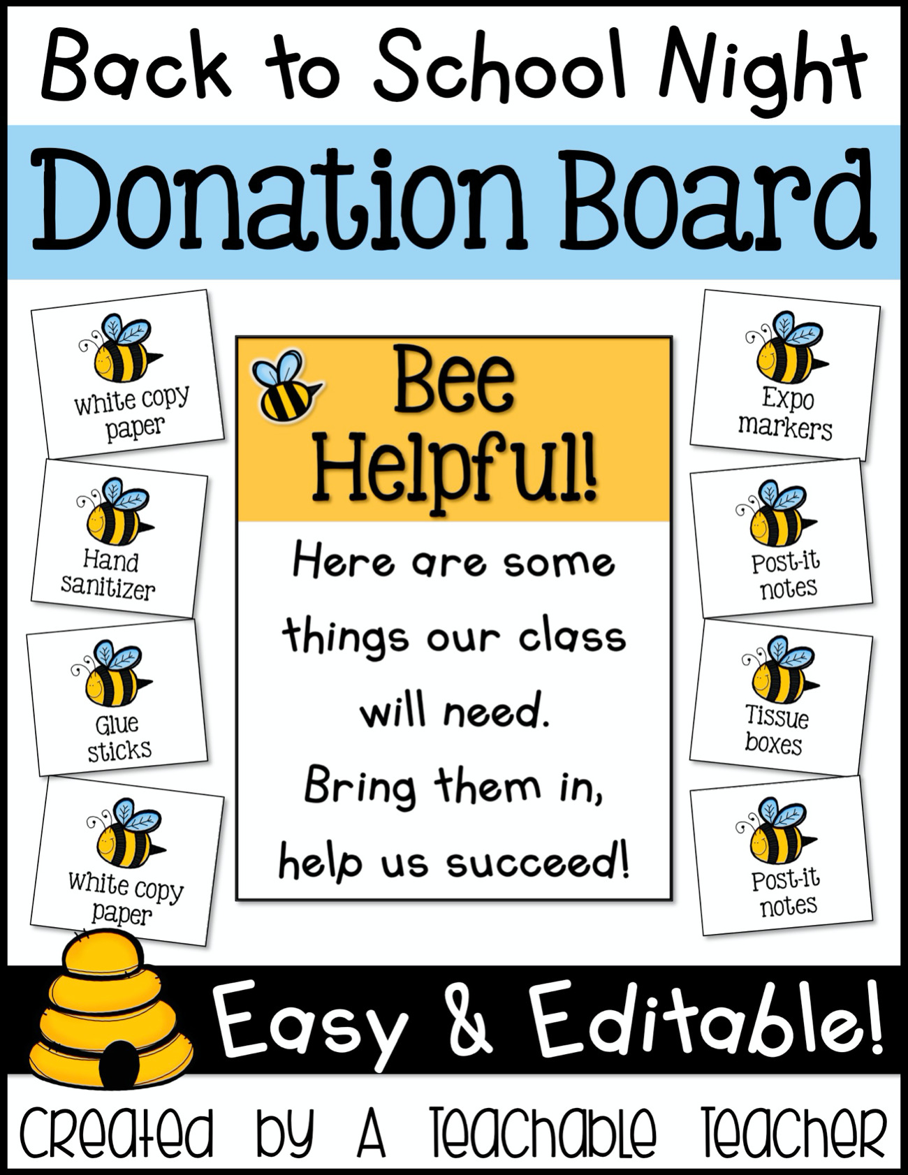 Back to School Night Donation Board - A Teachable Teacher