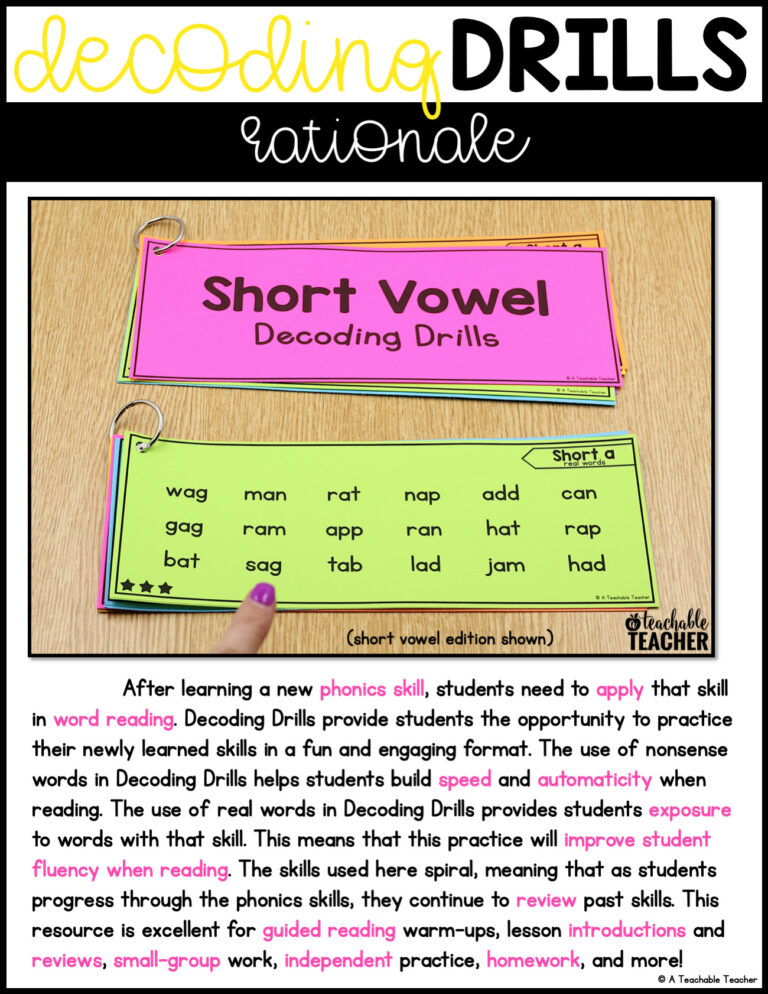 Decoding Drills for Building Phonics Fluency - The Blends Edition - A ...