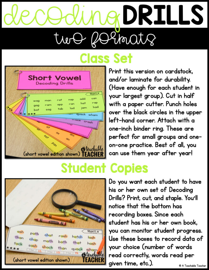 Decoding Drills for Building Phones Fluency - The Long Vowels Edition ...