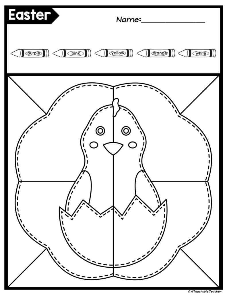 Editable Easter Color-by-Code Activities - A Teachable Teacher