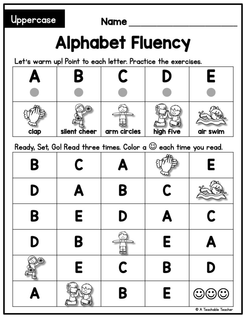 Move and Master Fluency Tables - Alphabet Edition - A Teachable Teacher