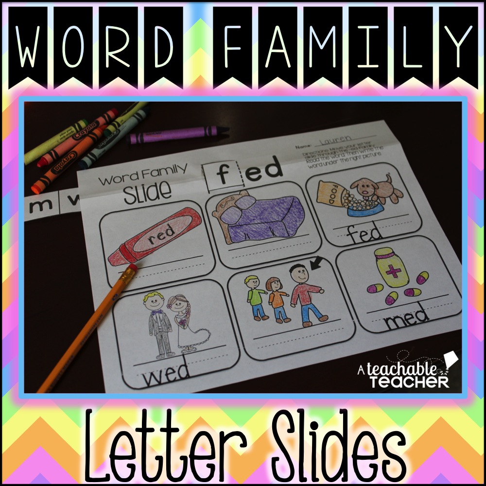 Word Family Letter Slides - CVC Edition - A Teachable Teacher