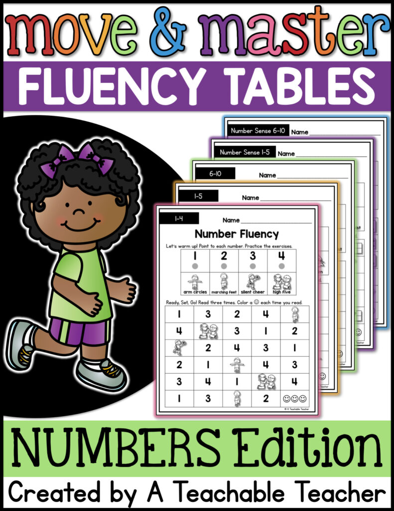 Move and Master Fluency Tables - Numbers Edition - A Teachable Teacher