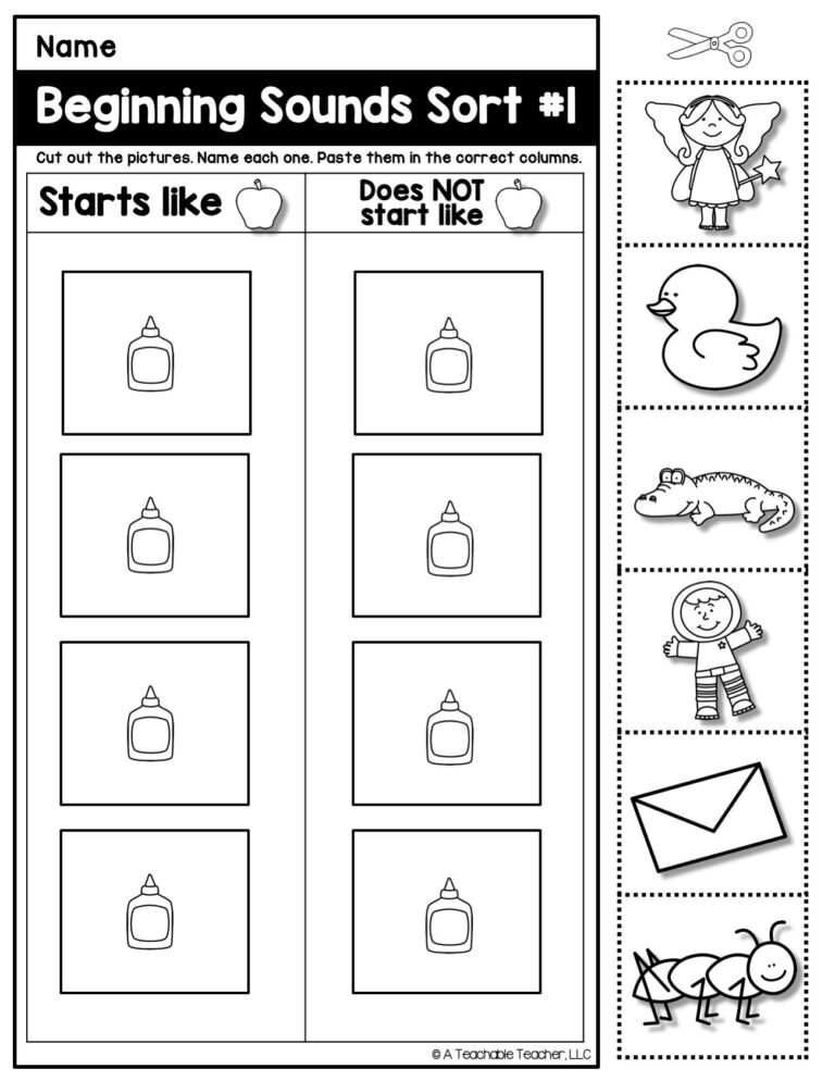 Phonemic Awareness Worksheets A Teachable Teacher