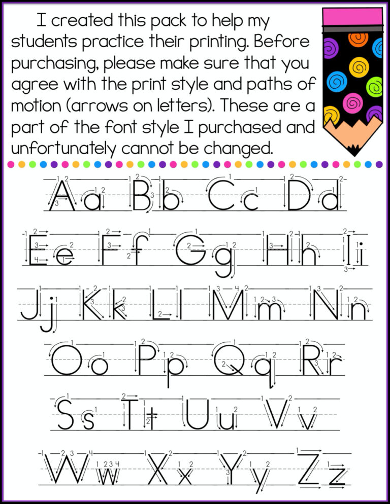 Printing Practice - One Letter at a Time - A Teachable Teacher