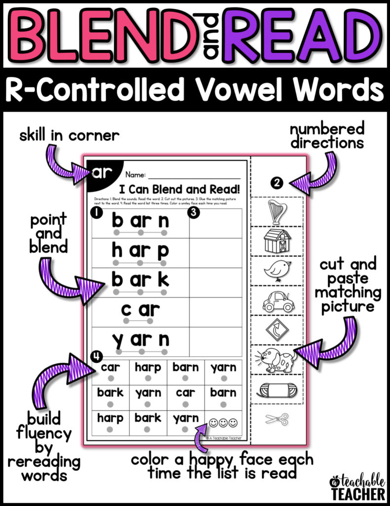 Blend and Read - R-Controlled Vowel Words - A Teachable Teacher