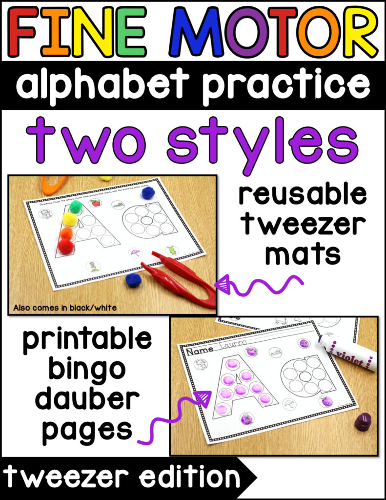 Fine Motor Alphabet Practice - Tweezer Edition - A Teachable Teacher