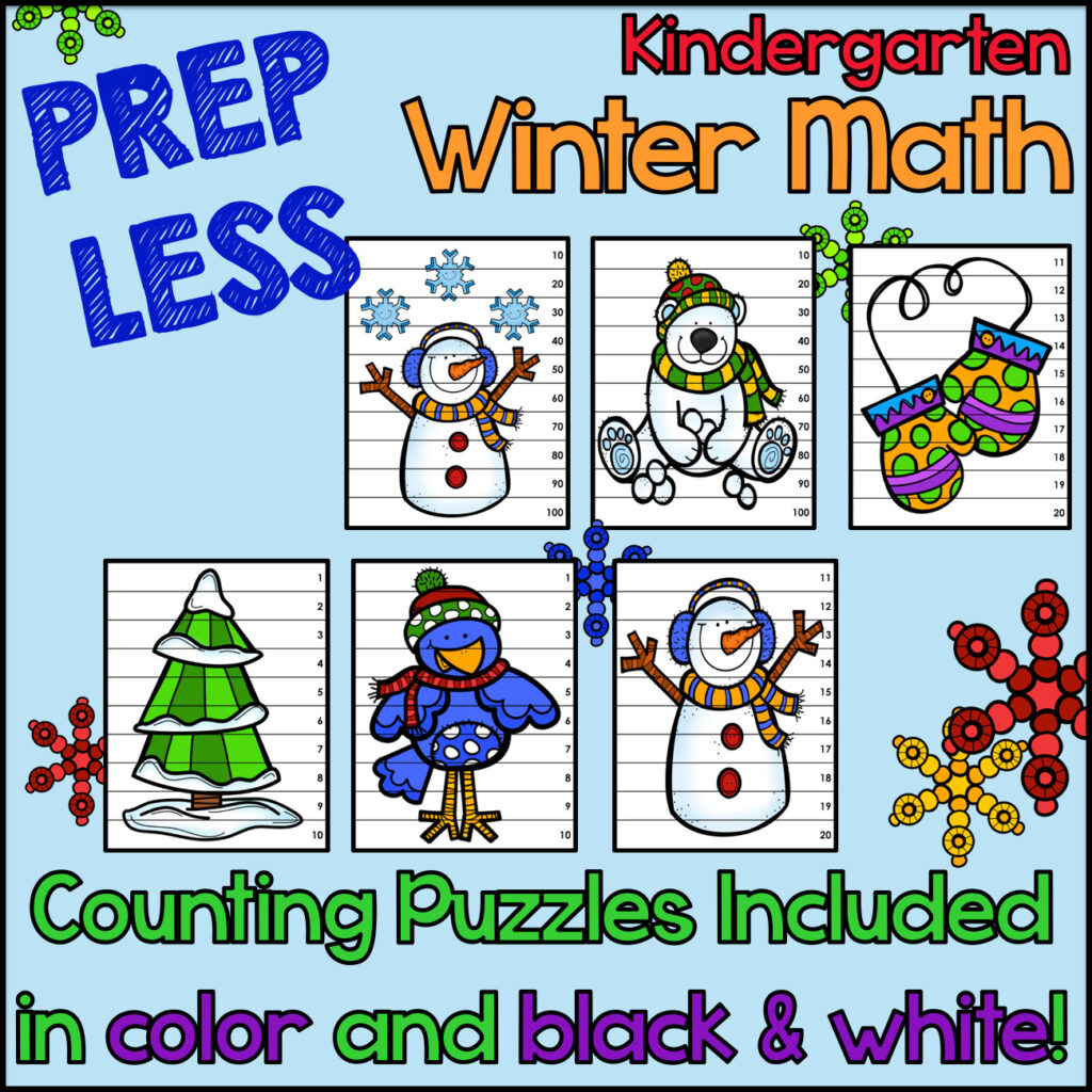 Prepless Kindergarten Winter Math - 25+ Activities - A Teachable Teacher