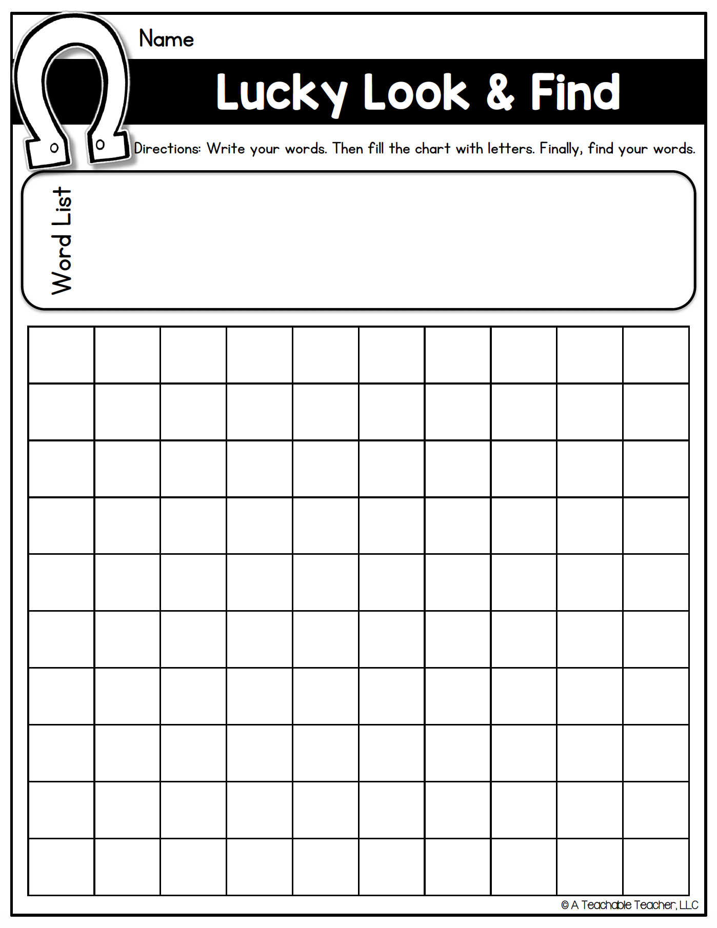 Editable St. Patrick Word Work - A Teachable Teacher