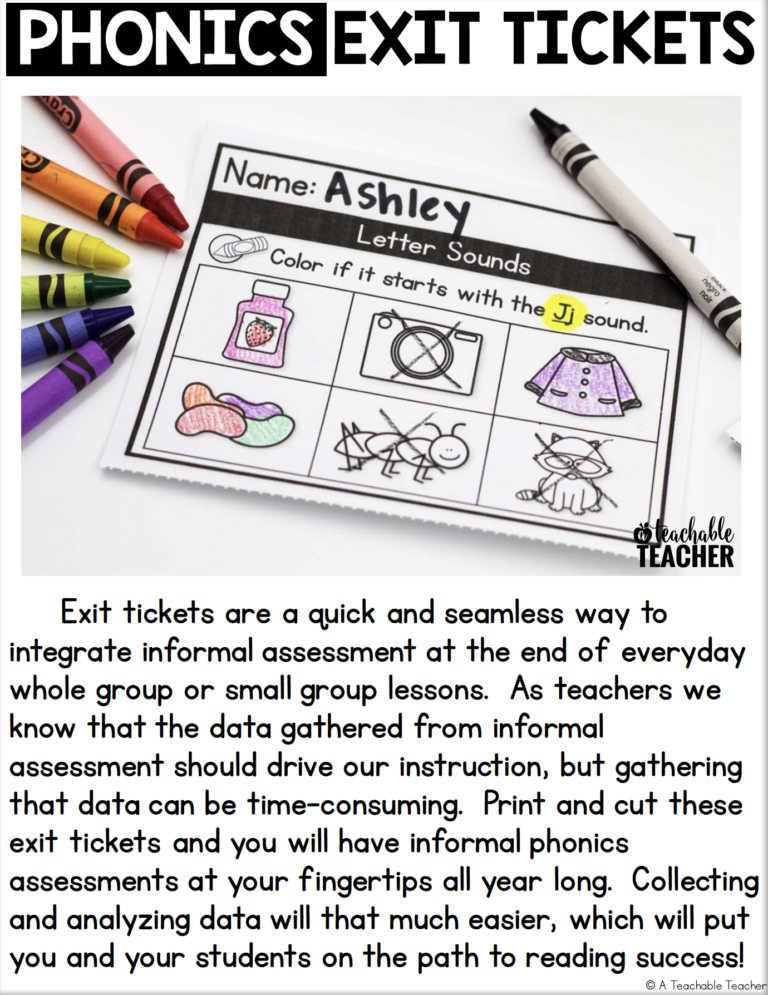 Phonics Exit Tickets THE VERY BIG BUNDLE - A Teachable Teacher