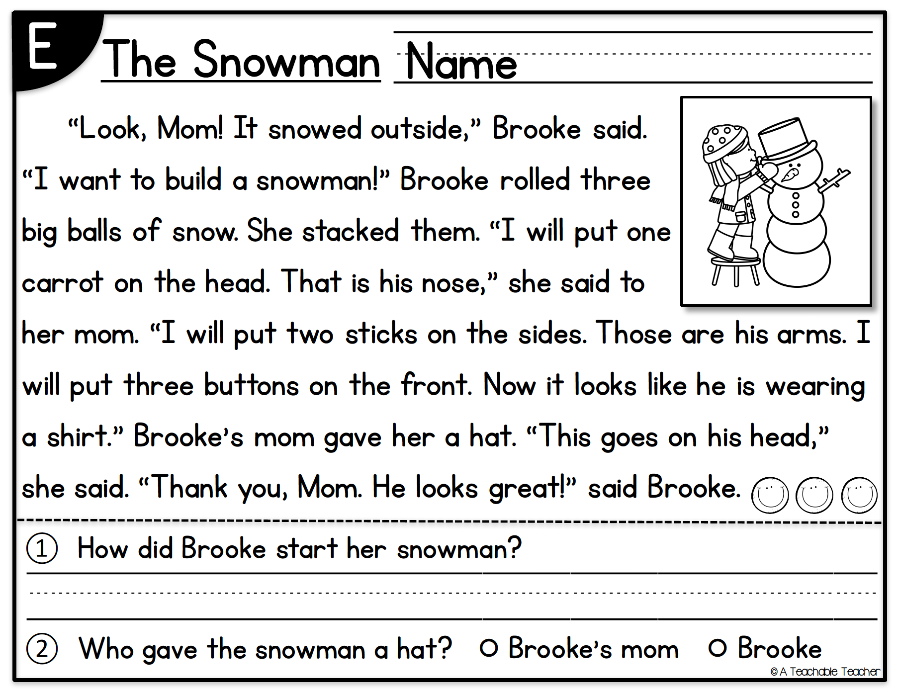 December Guided Reading Passages- Levels A-E - A Teachable Teacher