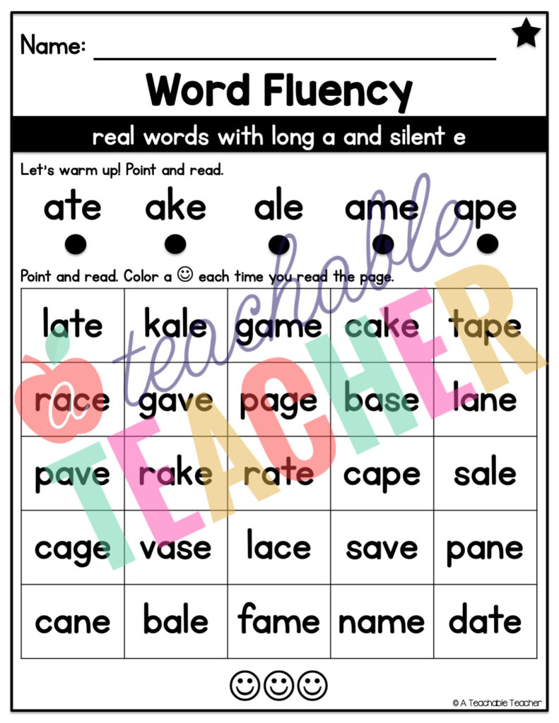 1 Page Wonders for Building Word Fluency - Long Vowels - A Teachable ...