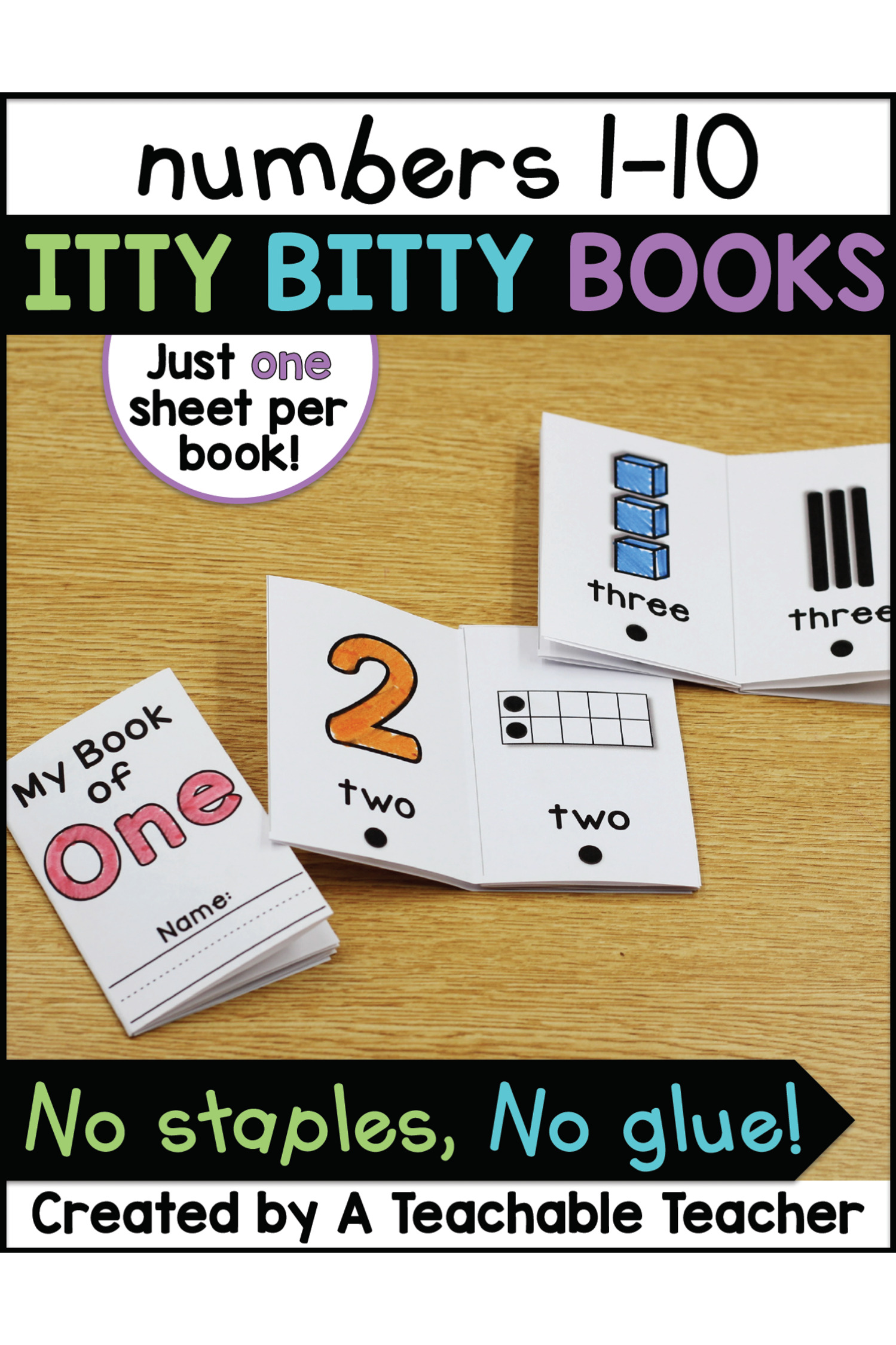 Numbers 1-10 - Itty Bitty Books - A Teachable Teacher