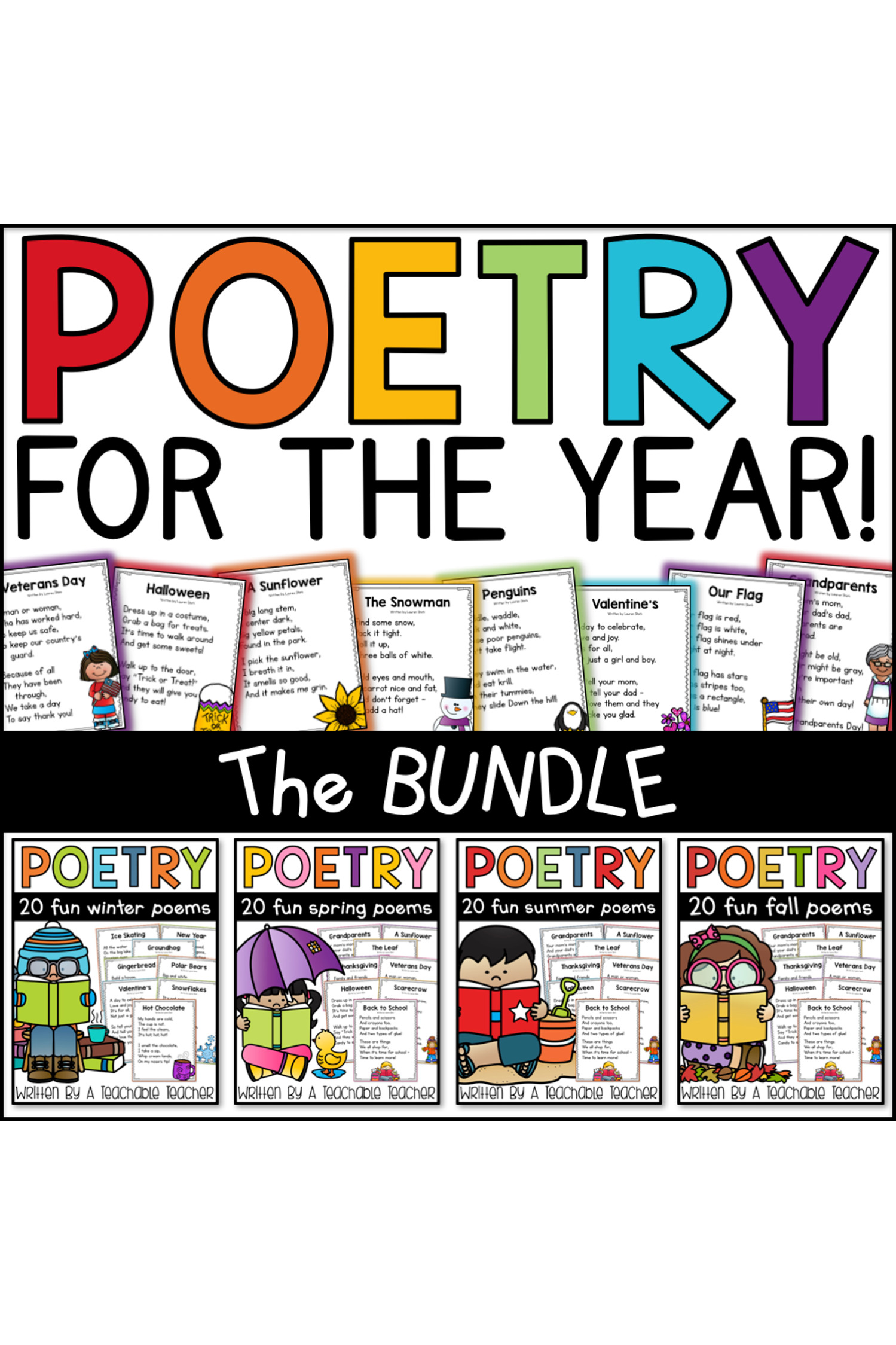 Poetry For The Year- BUNDLE - A Teachable Teacher