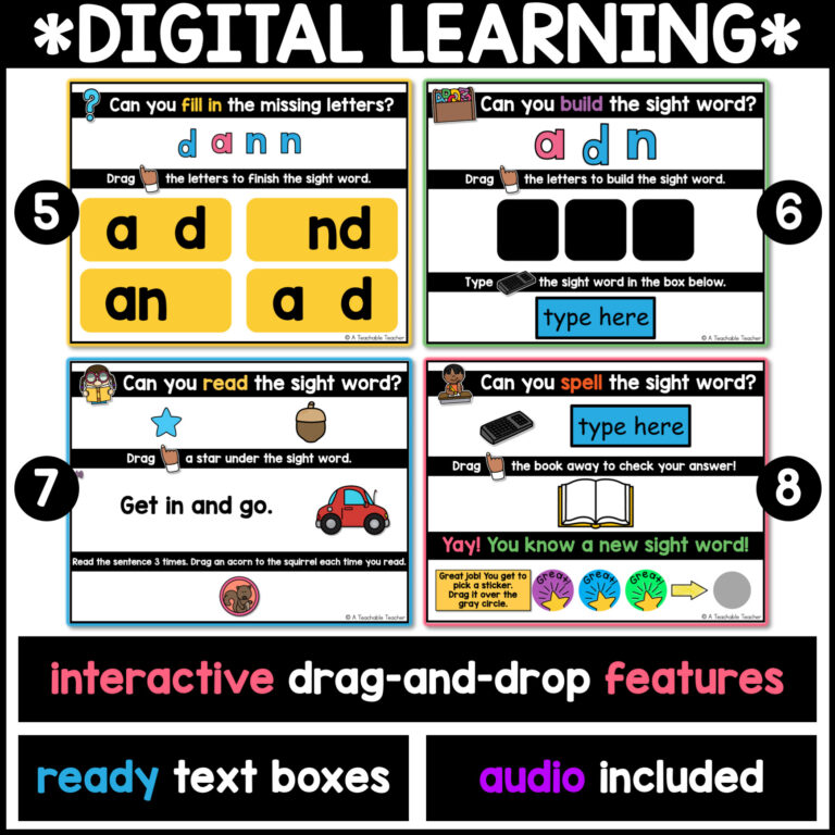 Digital Learning - Sight Words and Boom Cards (150 Words)