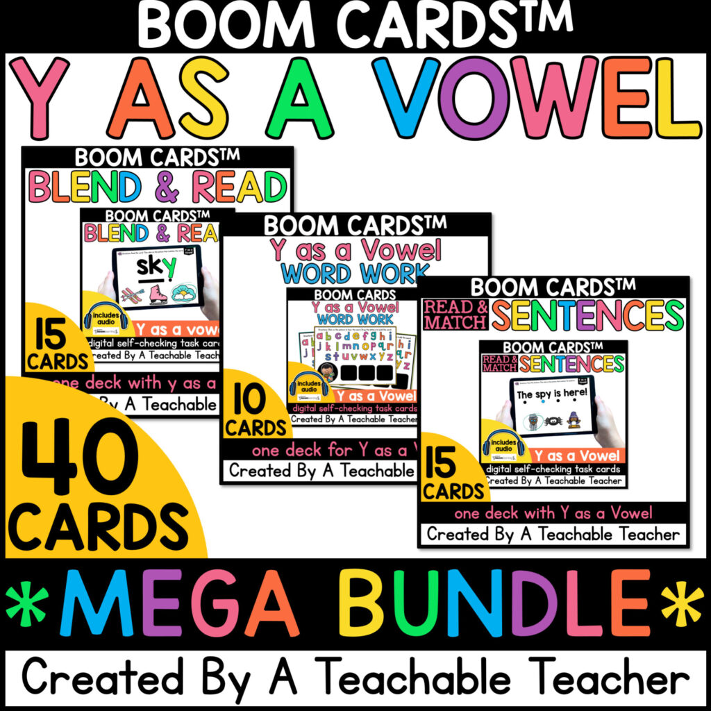 Y as a Vowel Boom Cards™ MEGA BUNDLE - A Teachable Teacher