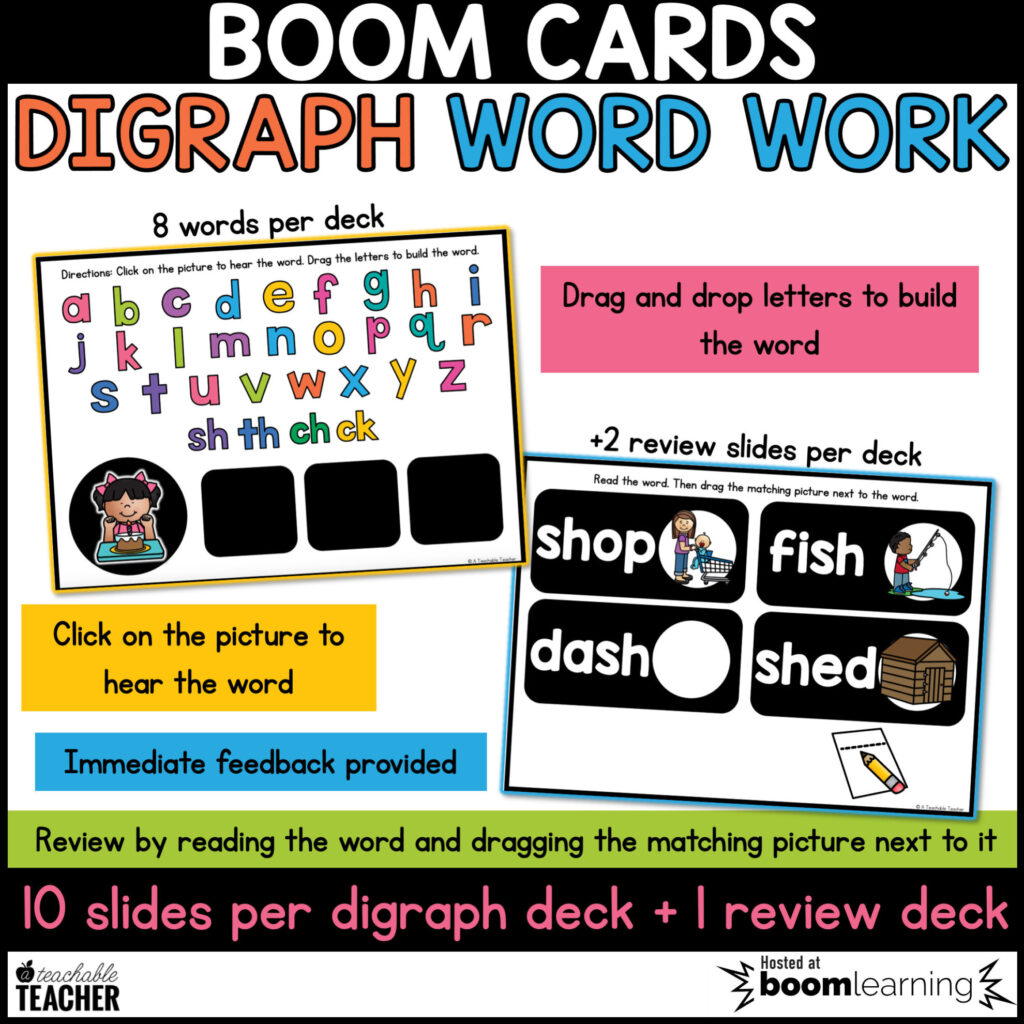 Phonics Word Work ALL YEAR BUNDLE Boom Cards™ - A Teachable Teacher