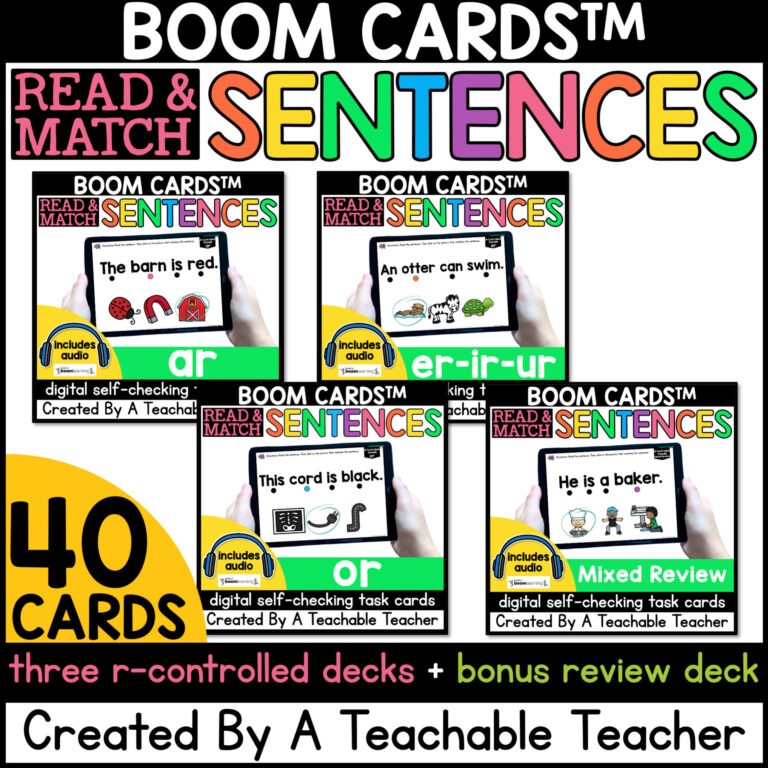 R-Controlled Vowels Boom Cards™ (Read & Match Sentences)