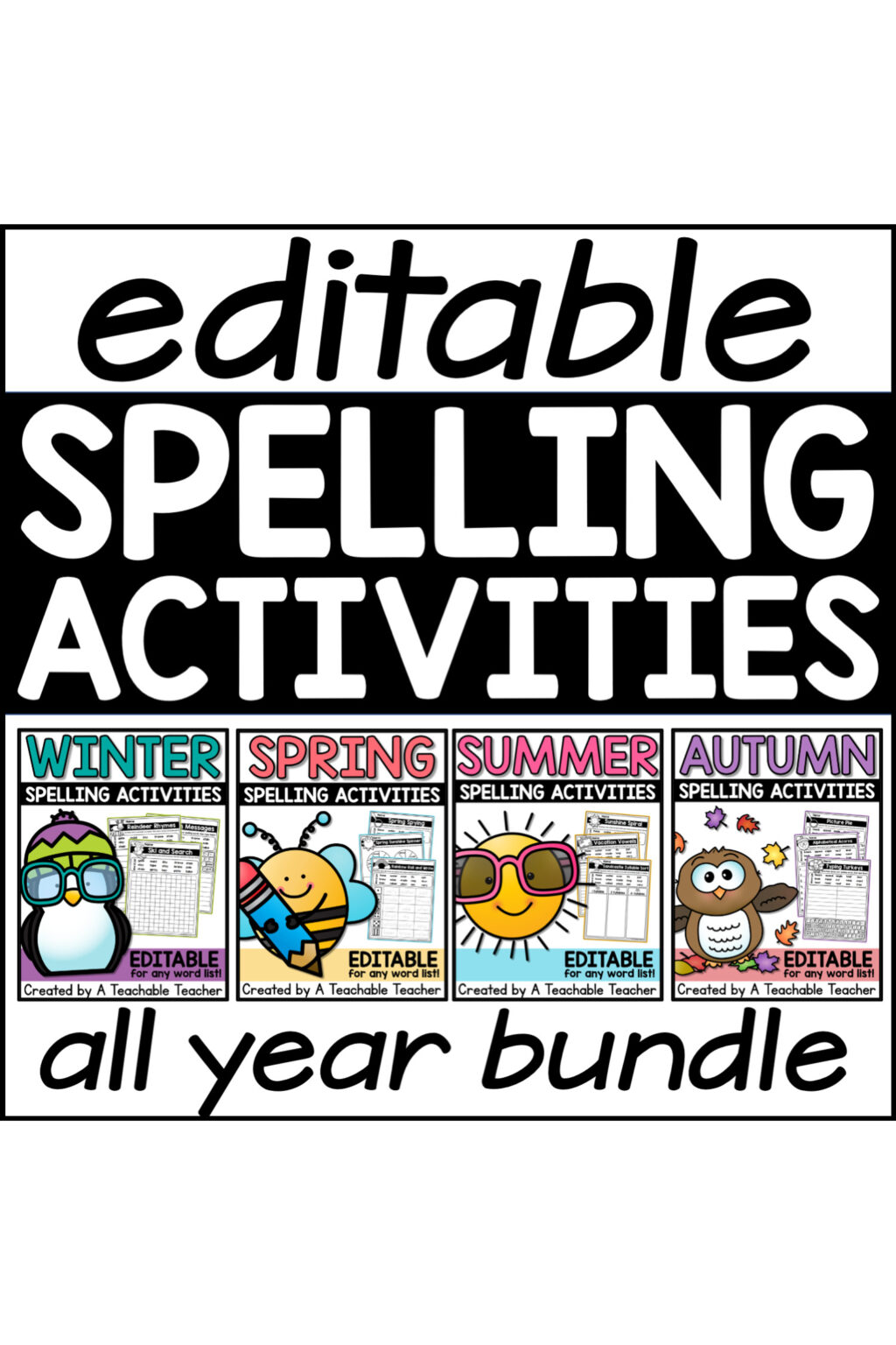 Spelling Activities (Editable with Autofill) Archives - A Teachable Teacher