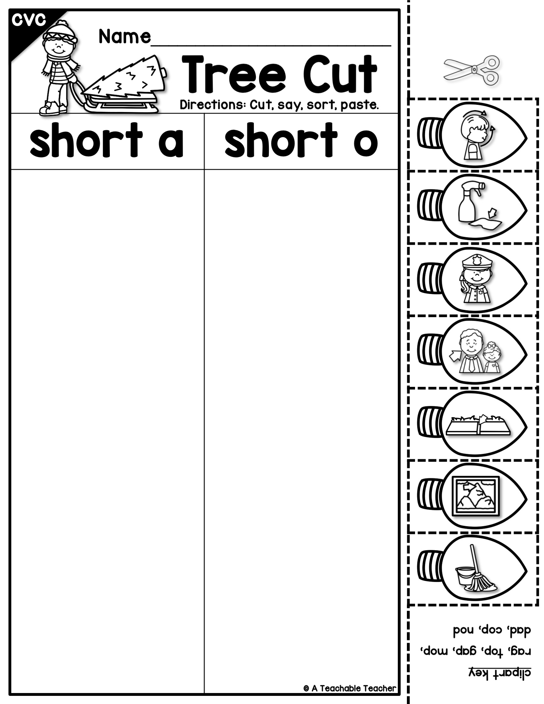 Christmas CVC Activities- NO PREP Phonics Worksheets - A Teachable Teacher