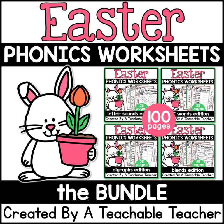 Easter Phonics Worksheets & Activities Bundle - A Teachable Teacher