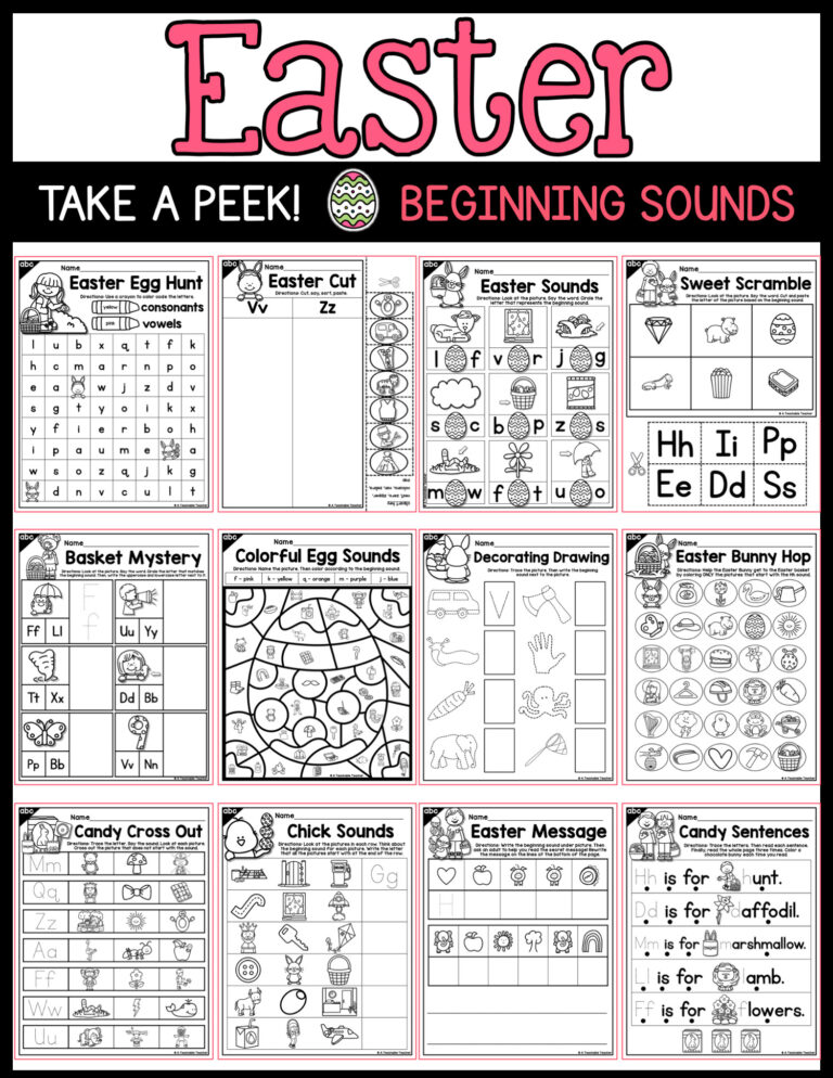 Easter Phonics Worksheets & Activities Bundle - A Teachable Teacher
