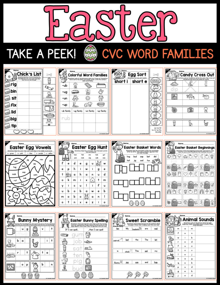 Easter Phonics Worksheets & Activities Bundle - A Teachable Teacher