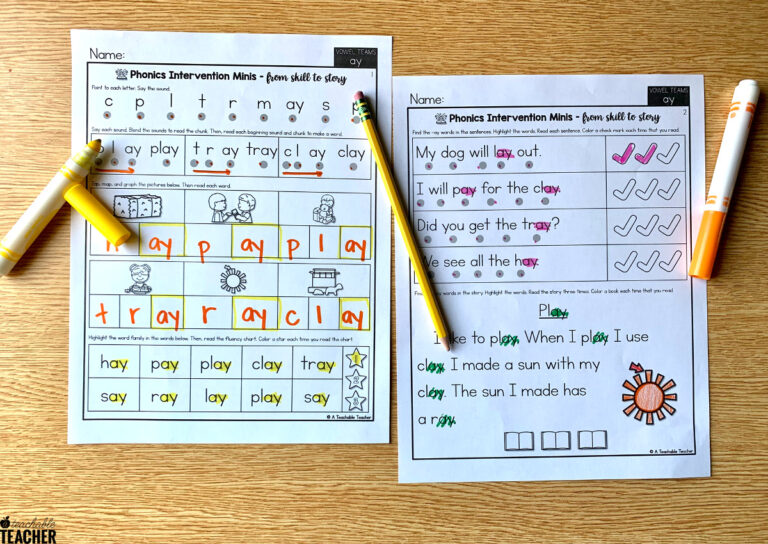 Long Vowel Team Words- Worksheets for Reading Intervention - A ...