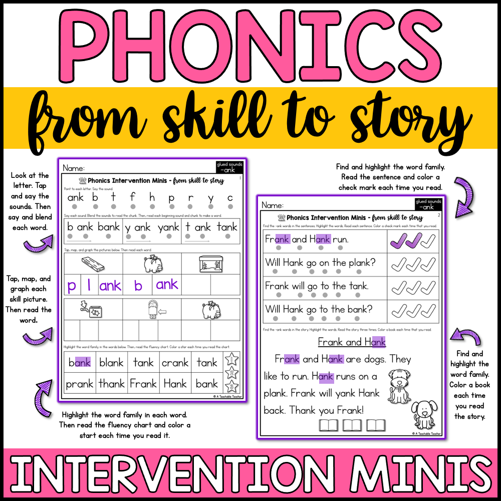 Glued Sounds Worksheets For Reading Intervention A Teachable Teacher Glued Sounds Worksheets For Reading Intervention A Teachable Teacher