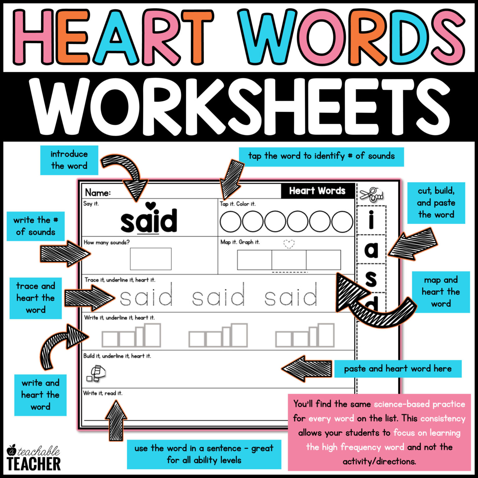 Heart Words Worksheets Kindergarten Science Of Reading Temp Heart Heart Words Worksheets Kindergarten Science Of Reading Temp Heart