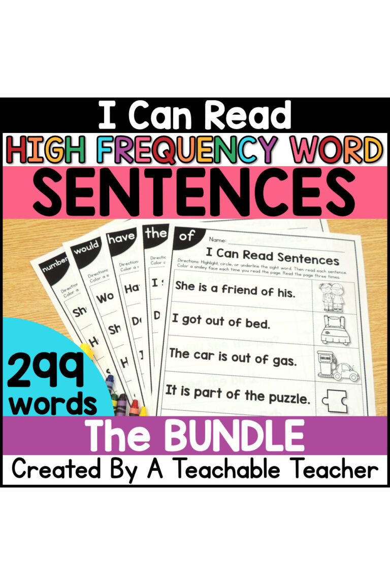 I Can Read - Sight Word Sentences - A Teachable Teacher
