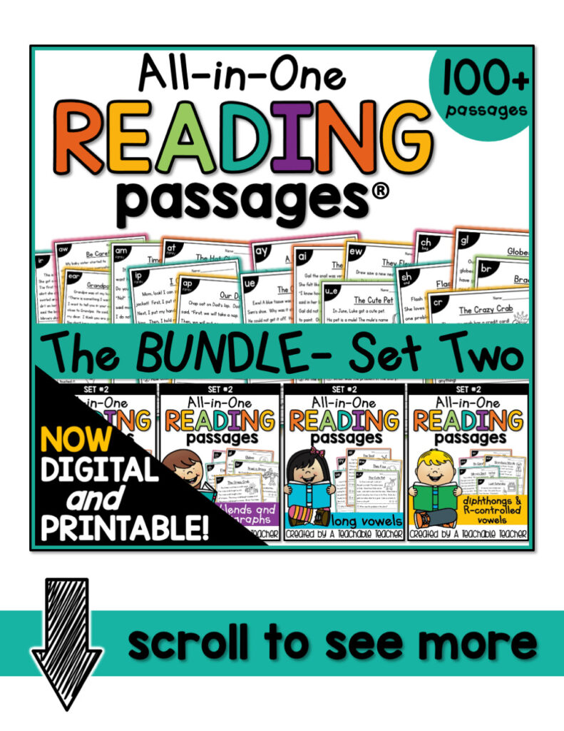 All-in-One Reading Passages Bundle Set #2 - A Teachable Teacher