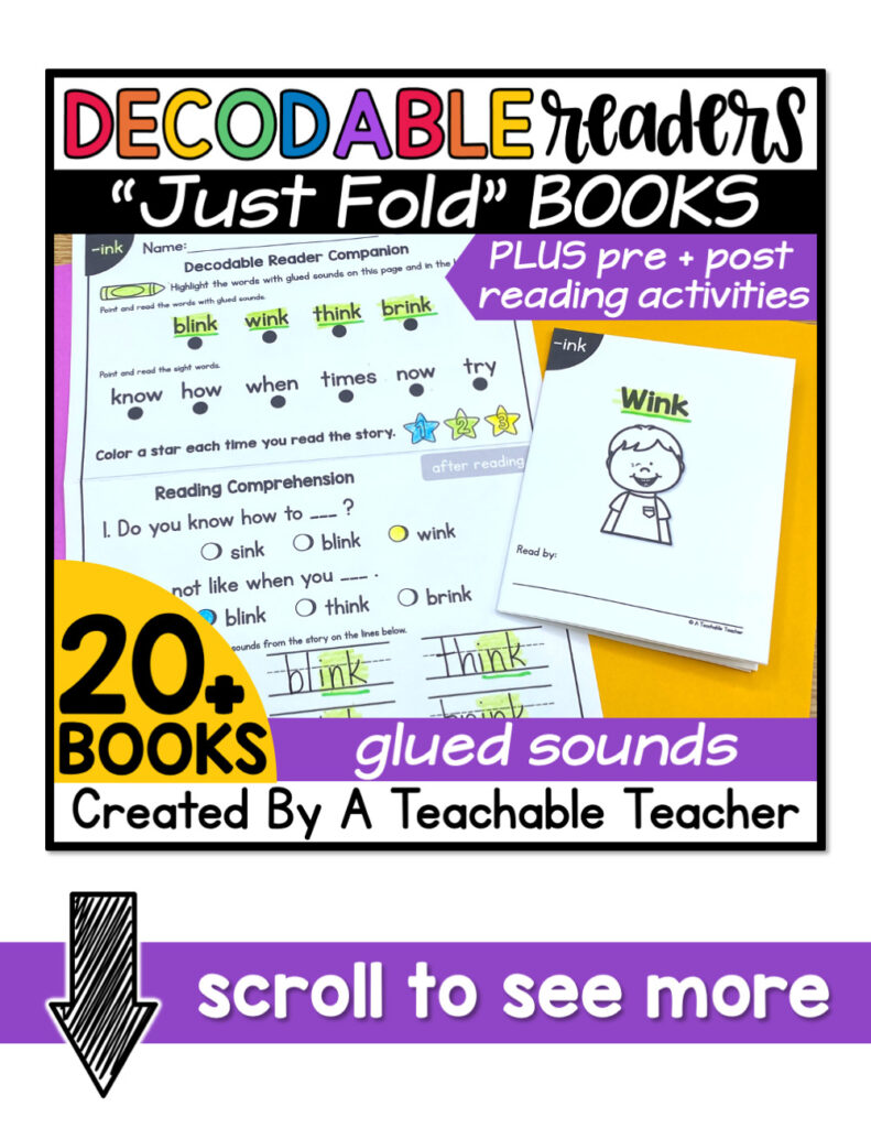 Glued Sounds Decodable Readers - A Teachable Teacher